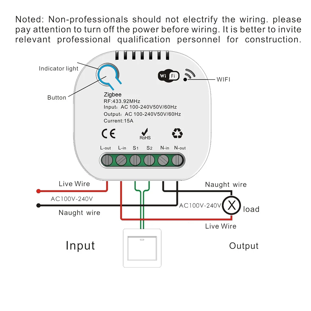 Factory Wholesale 15a 100-240v Tuya Zigbee Smart Switch Module With ...