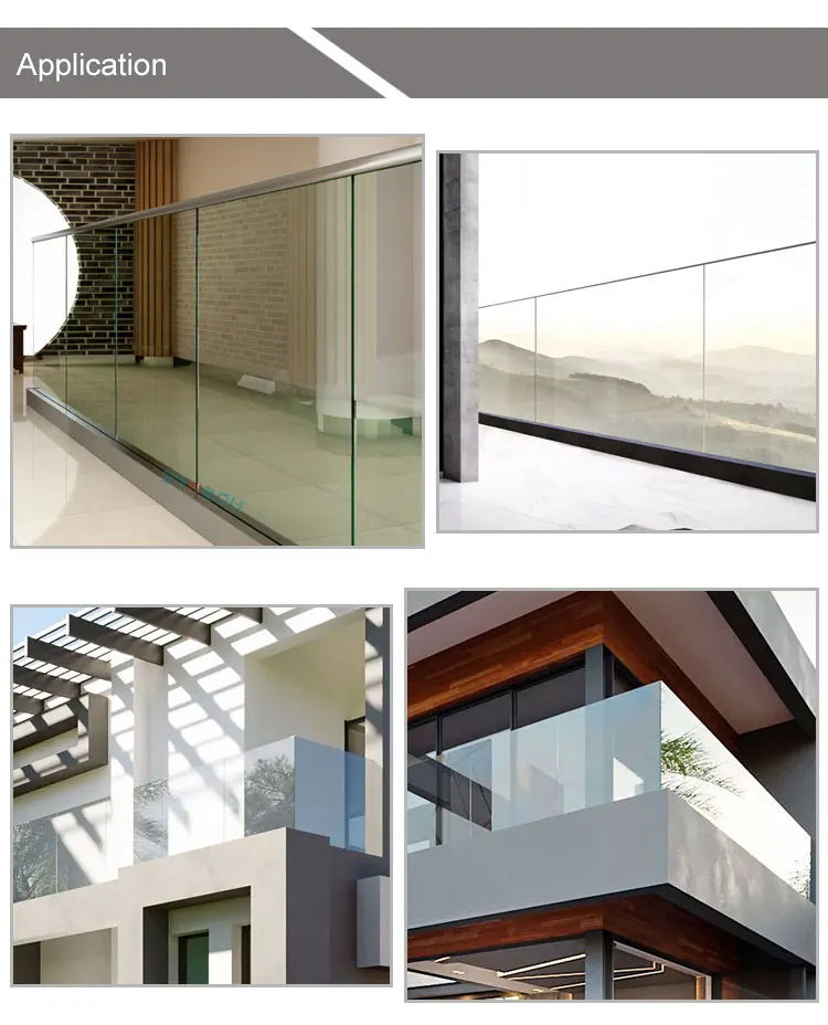 Aluminum Balcony Glass Railing - Frameless & Durable
