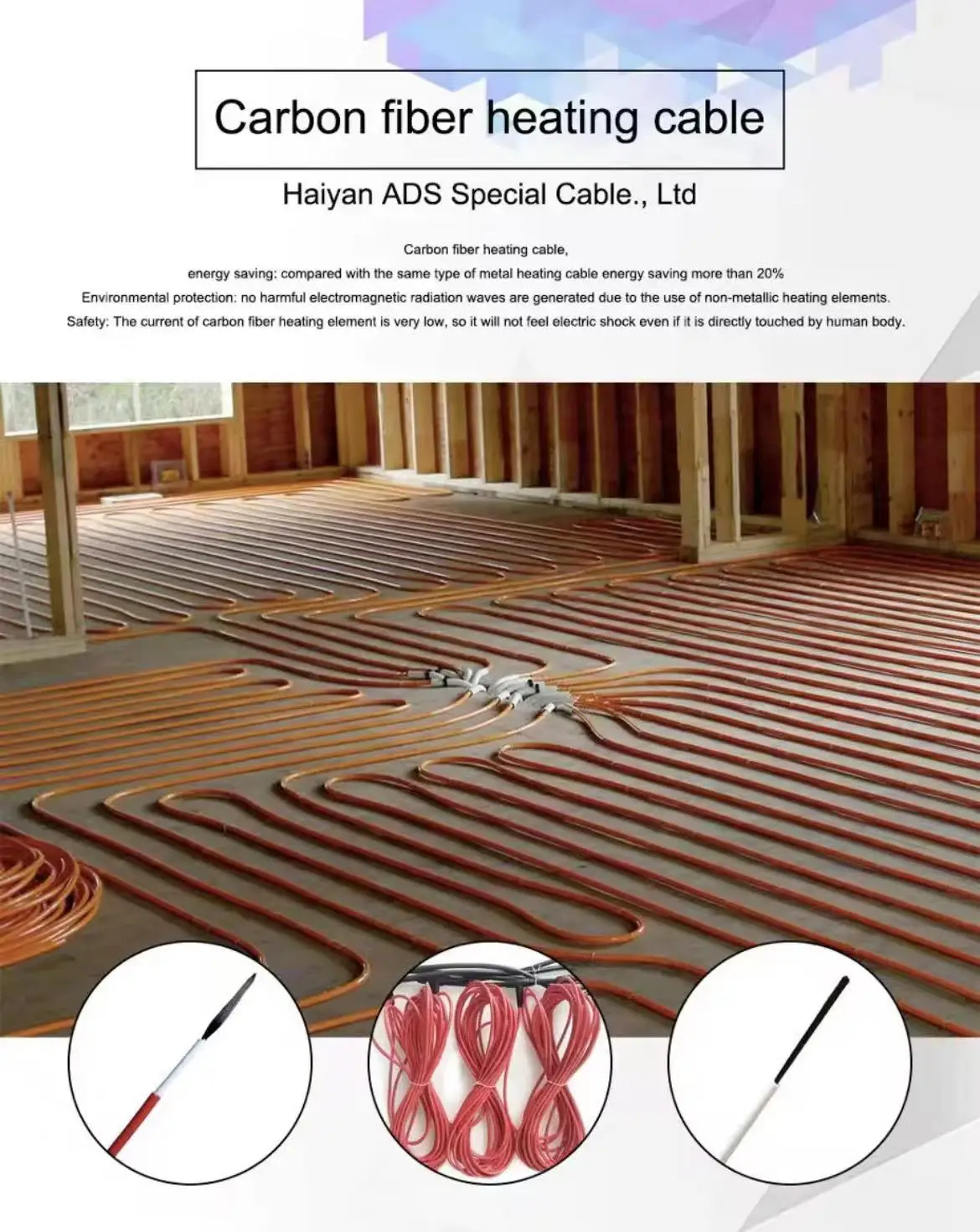 3K 6K 12K 24K 48K Carbon Fiber Heating Cable - OEM Available