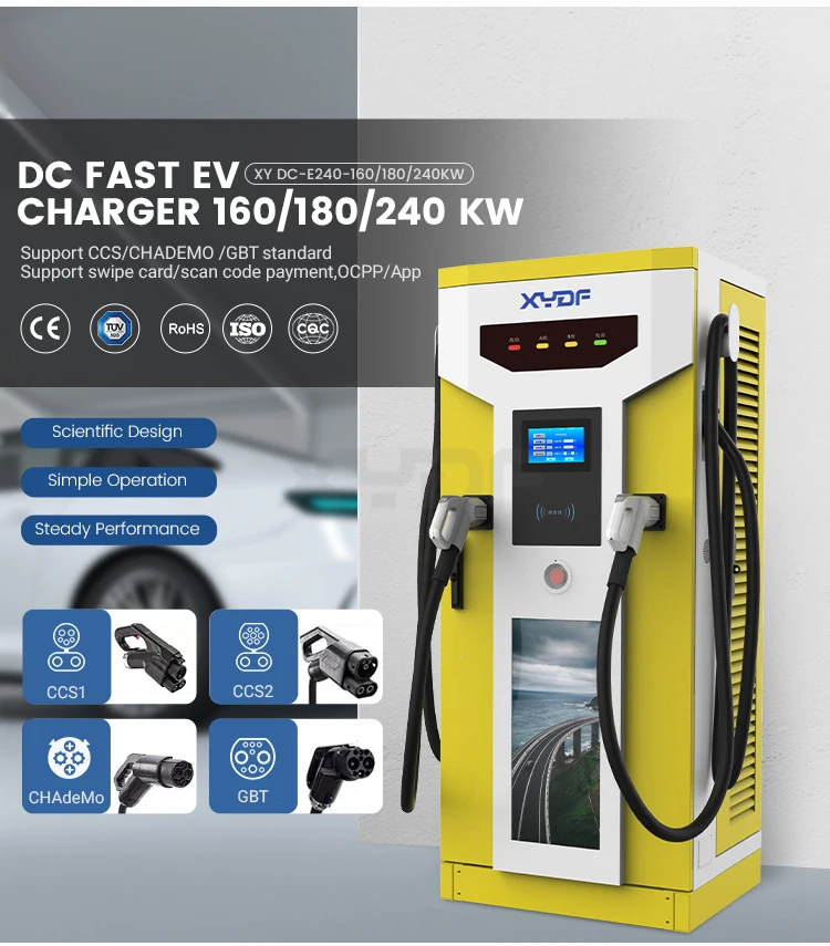 Xydf Fast Evs Charging Station Double Plugs Dc Floor-mounted Gbt/ccs2/ccs1/chademo Charger Pile ...
