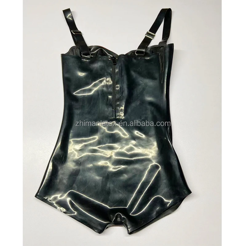 Latex Bodysuit Lingerie Jumpsuit Short Zentai Catsuits Rubber Fetish ...