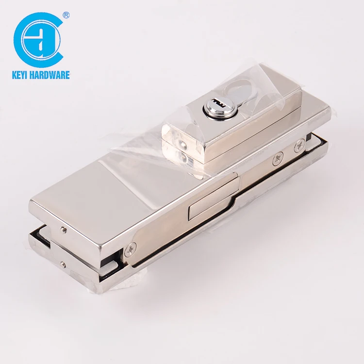 V-50 Glass door bottom lock with key stainless steel patch fitting ...