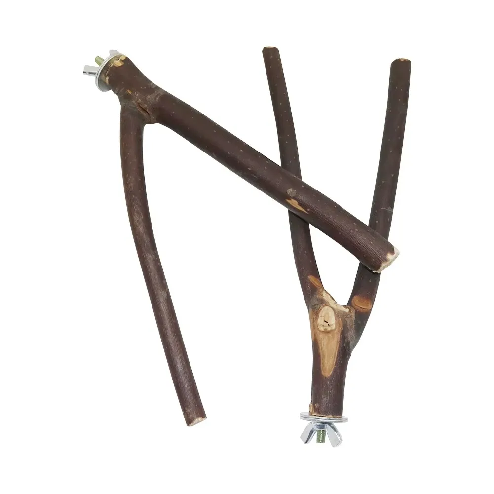 Cockatiel Parrot Stand Bird Perch Raw Wood Fork Tree Branch Stand Rack ...