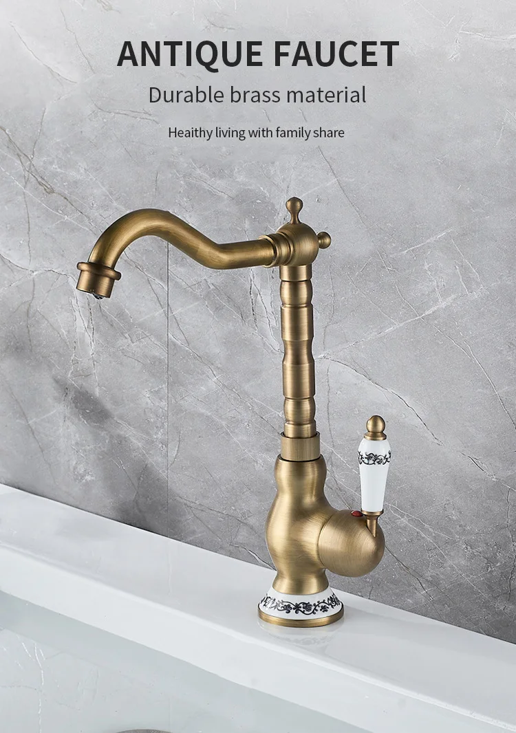 360 Degree European Vintage Hot And Cold Mixed Water Single Handle ...