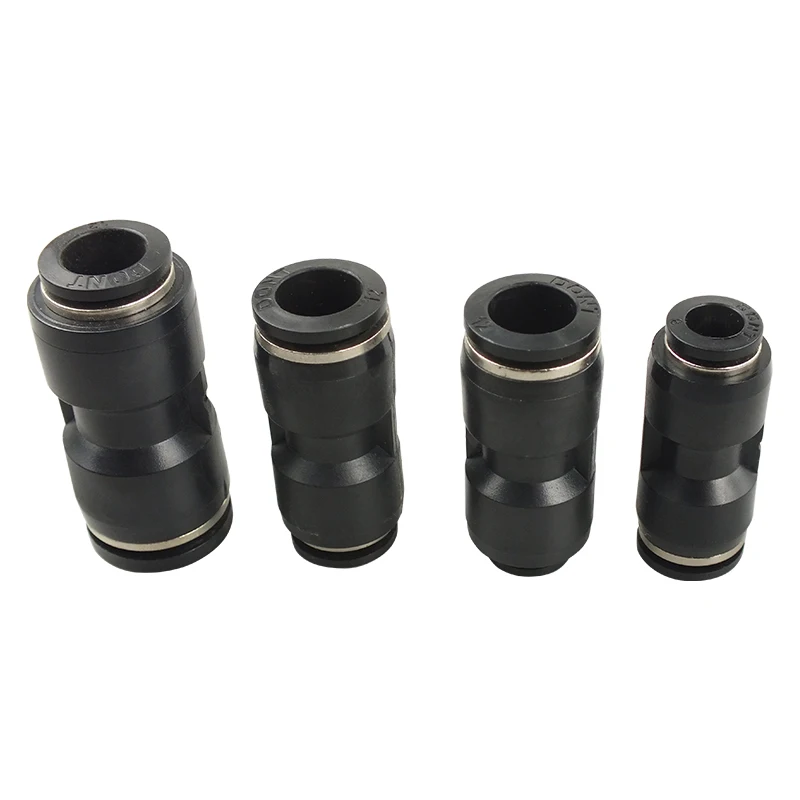 Black Tracheal Joint Pneumatic Connector Pneumatic Straight Joint Black ...