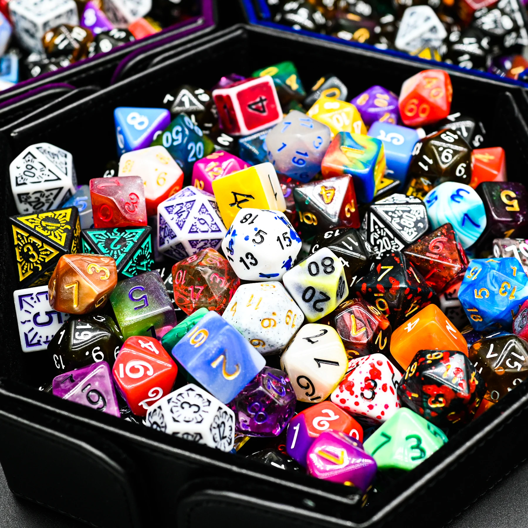 Bulk Wholesale Assorted Random Polyhedral Acrylic Dice D4-D20 Colorful Mixed Styles DND Dice for ...