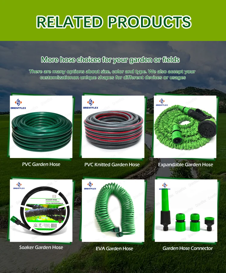 3-Tube Rain Gun Green Sprinkler Soaker Flat Water Hose Hoses With Plastic or Brass Fittings ...