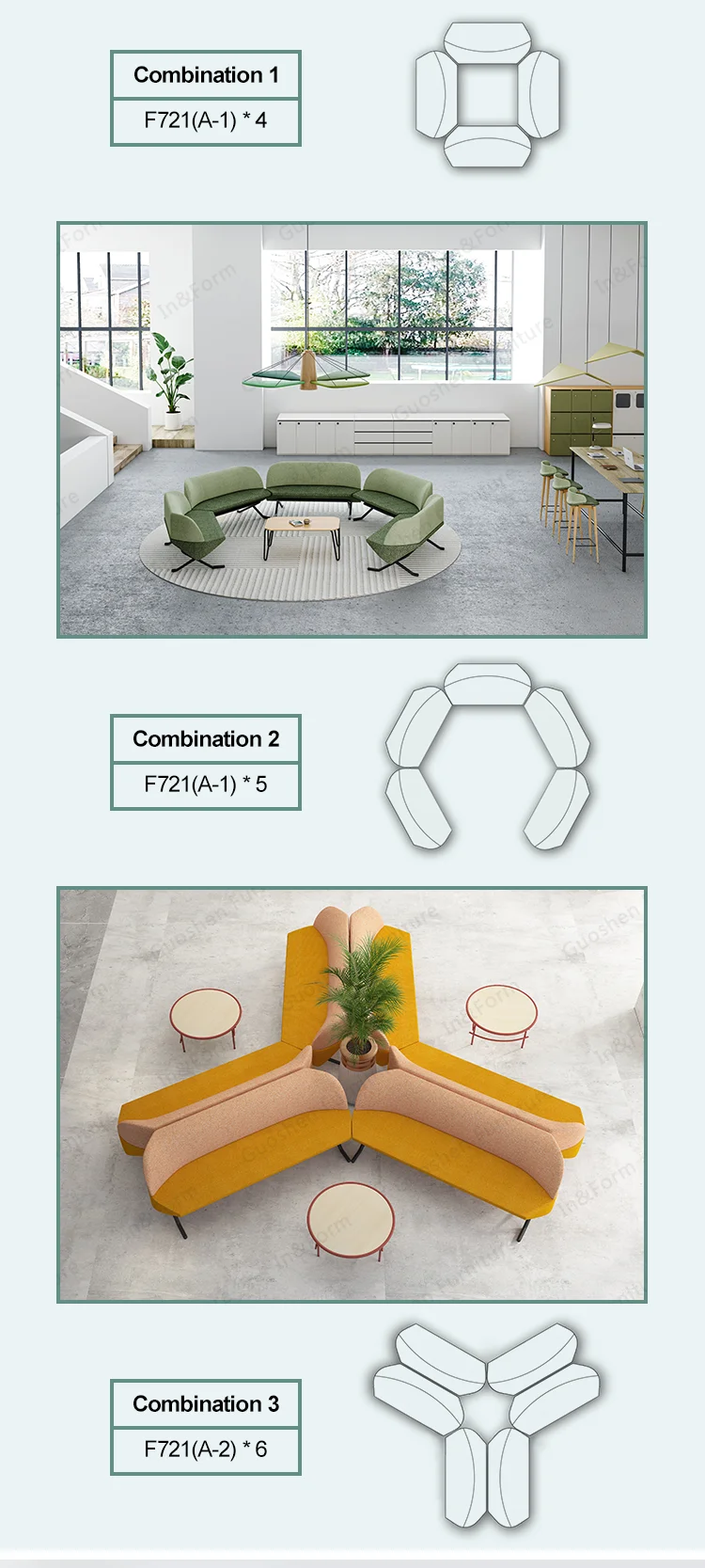 Art Museum School Library Public Space Seating Furniture Combination ...