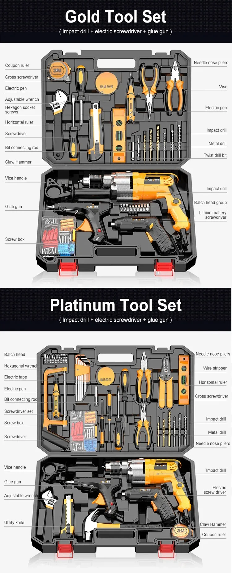 Electrician Dedicated Waterproof Plastic Tool Kit