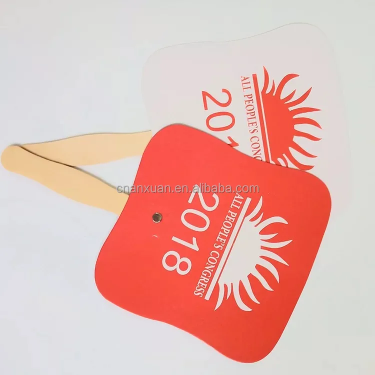 Customs Advertising Paper Hand Fans With Wooden Handle - Buy Film ...