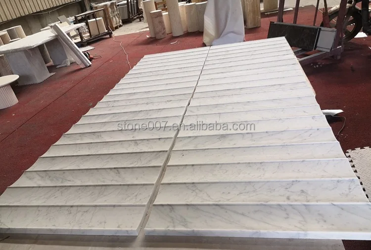 Carrara White Marble Concave Tiles - Elegant Wall Decor