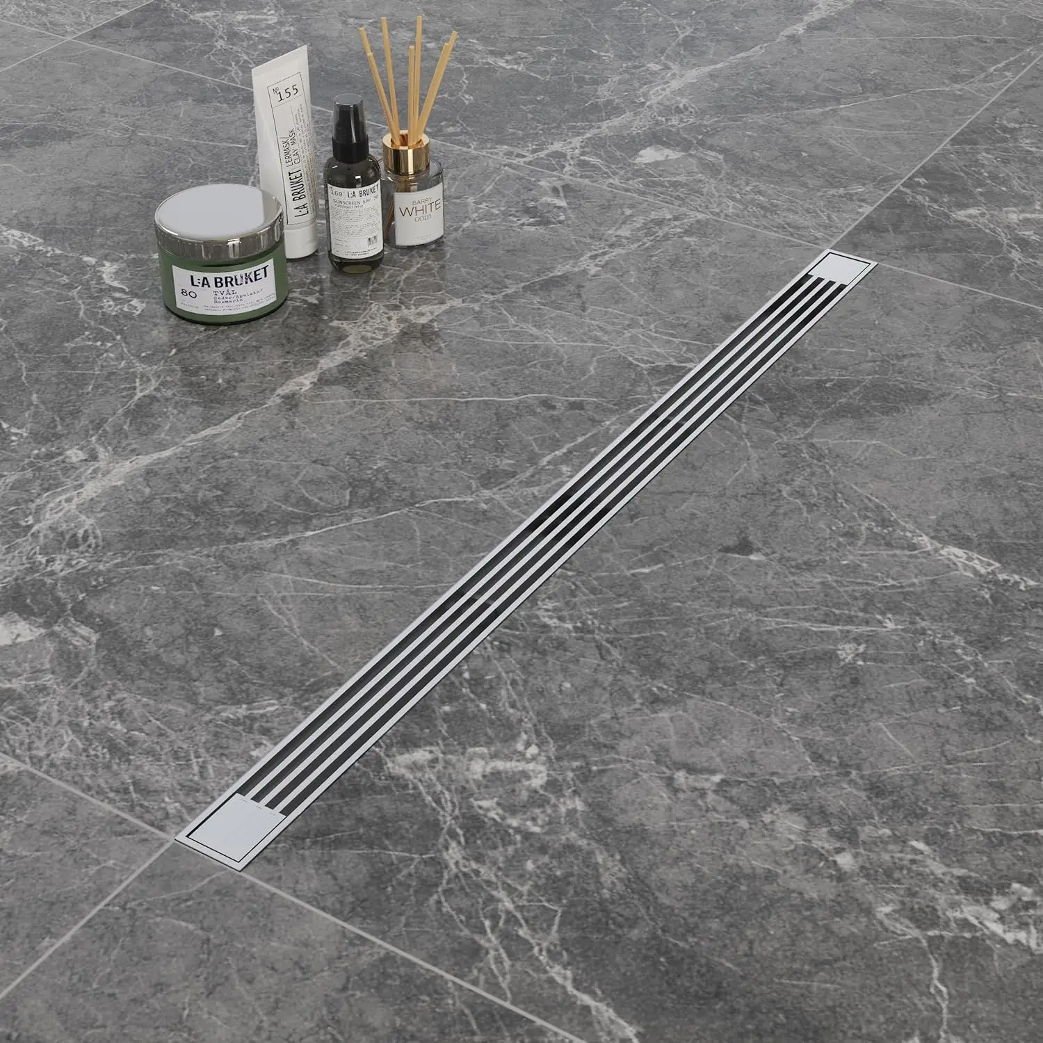 304 Stainless Steel Drain Invisible Rectangle Extremely Narrow Fashion ...