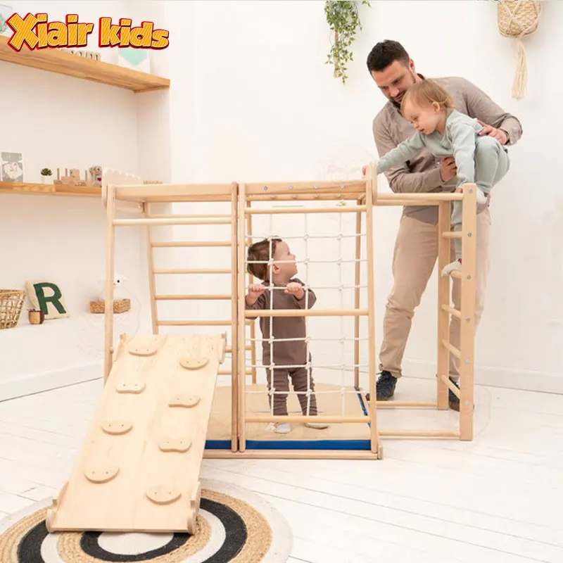 Xiair Foldable Wooden Climbing Triangle With Climber Ramp Montessori ...
