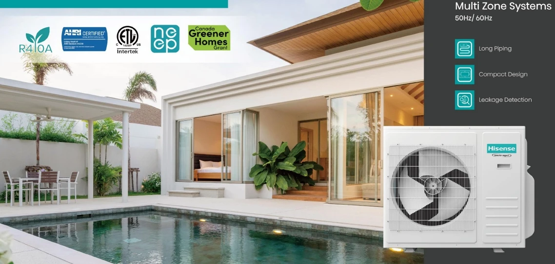 Hisense Multi Zone Split Cassette Duct Type Industrial Air Cooled R410a ...