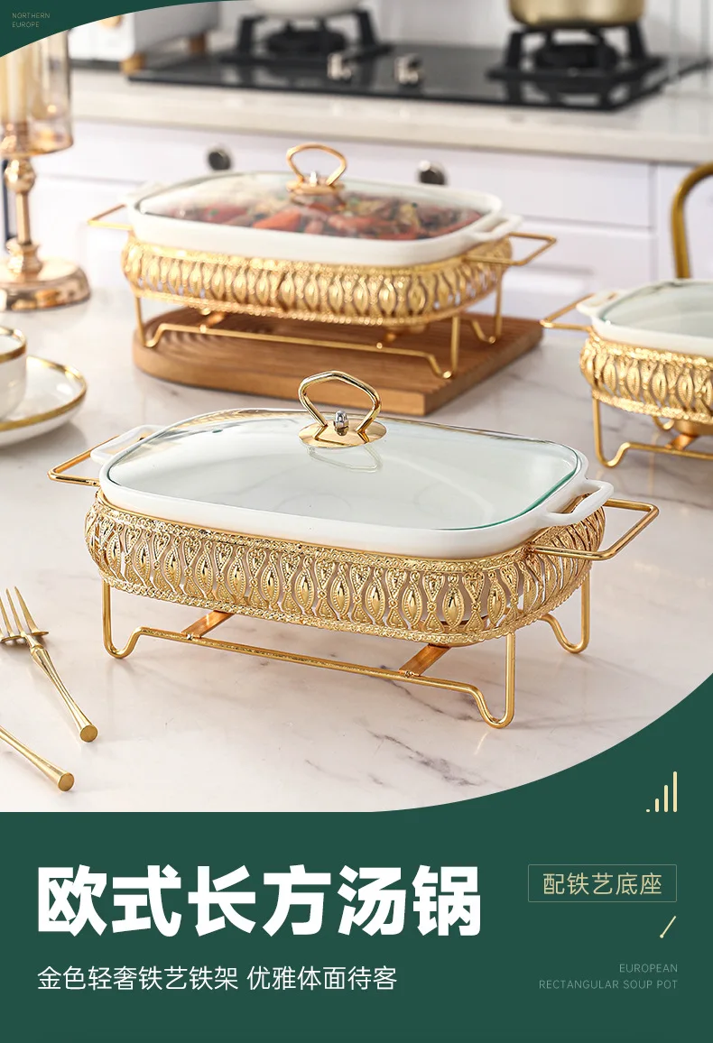 Luxury Ceramic Hot Pot Food Warmer Set - Perfect for Events