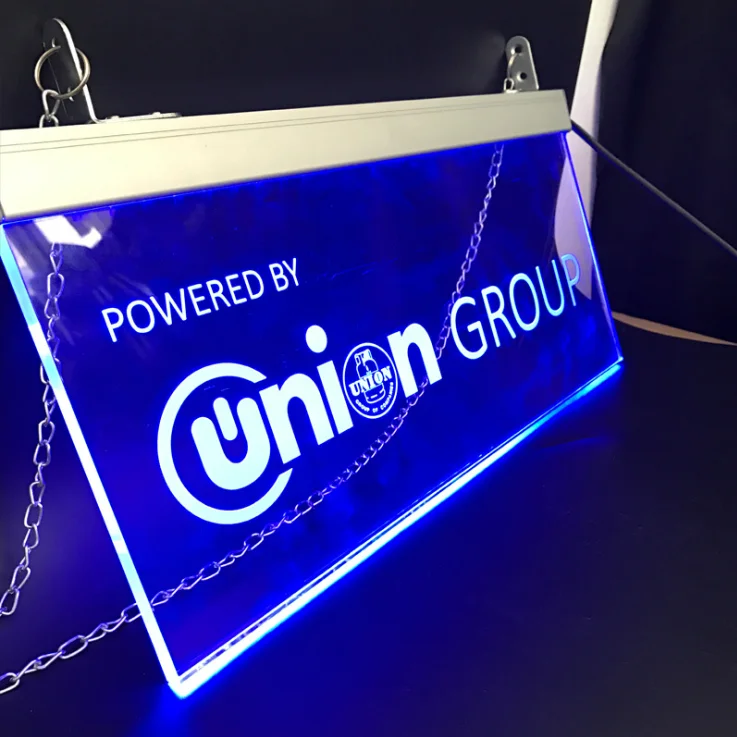 Logotipo Grabado Personalizado En Placa Acrílica Transparente Con Led ...