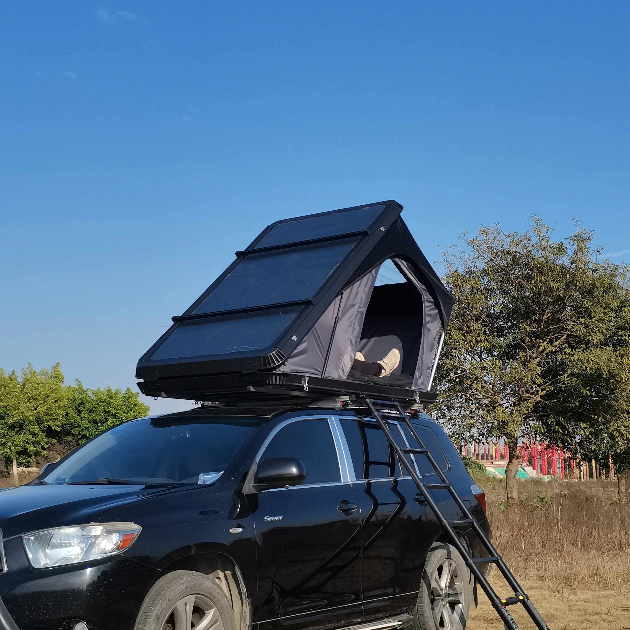 Aluminium Triangle Shell Camping Suv Car Rooftop Tent Hard Shell Cover ...