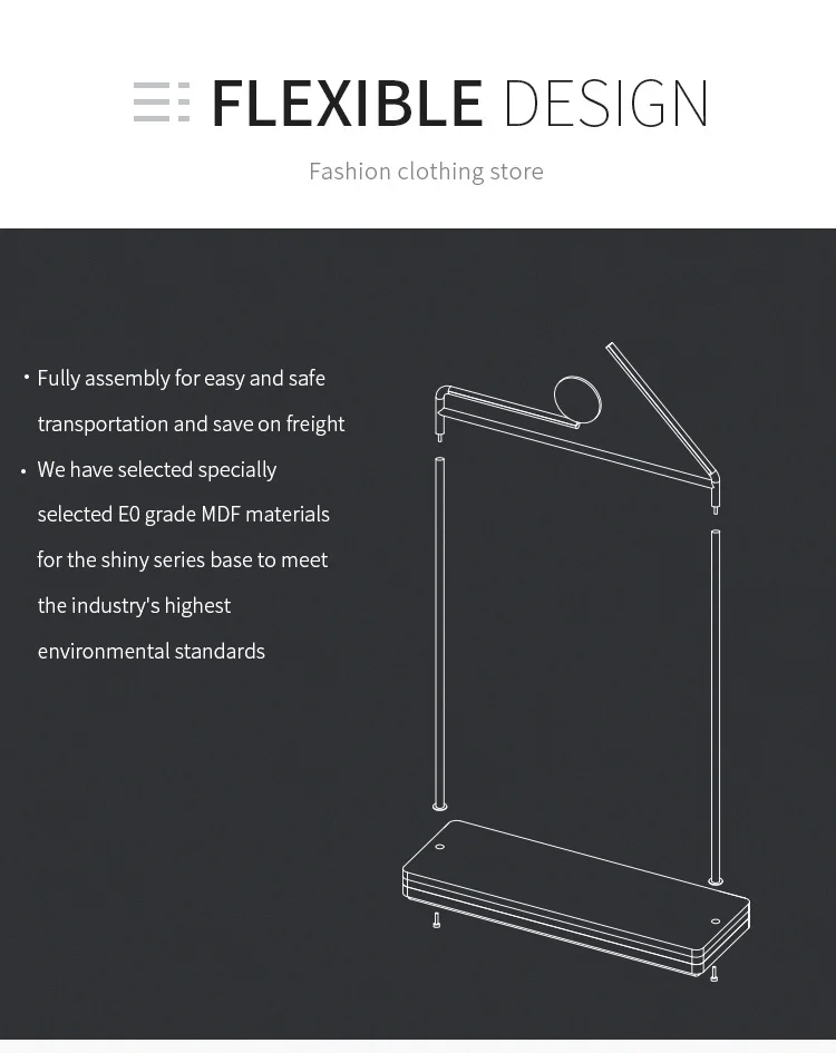 Luxury Store Fixtures Gold Clothing Display Stand Led Light Clothes ...