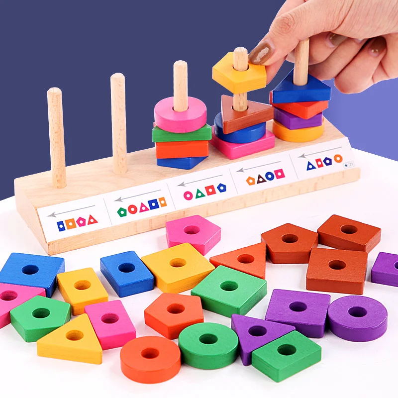 Wholesale Montessori Educational Geometric Shape Matching Color ...