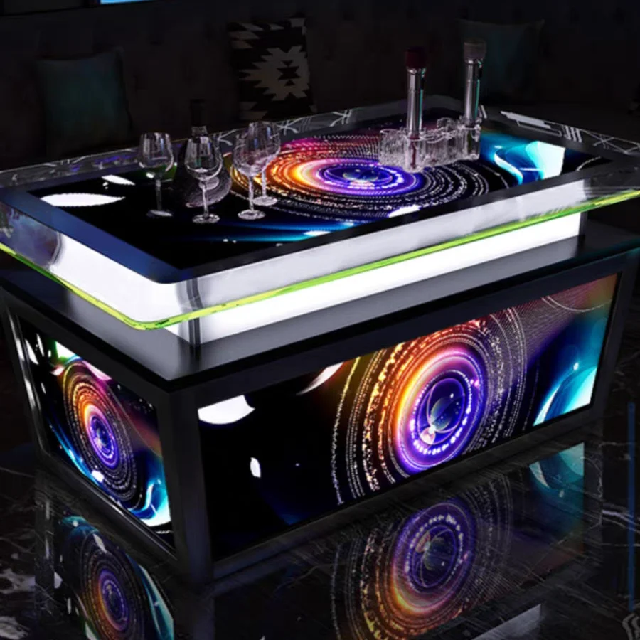 Led Glass Portable bar Table Furniture /Commercial Hookah Illuminated ...