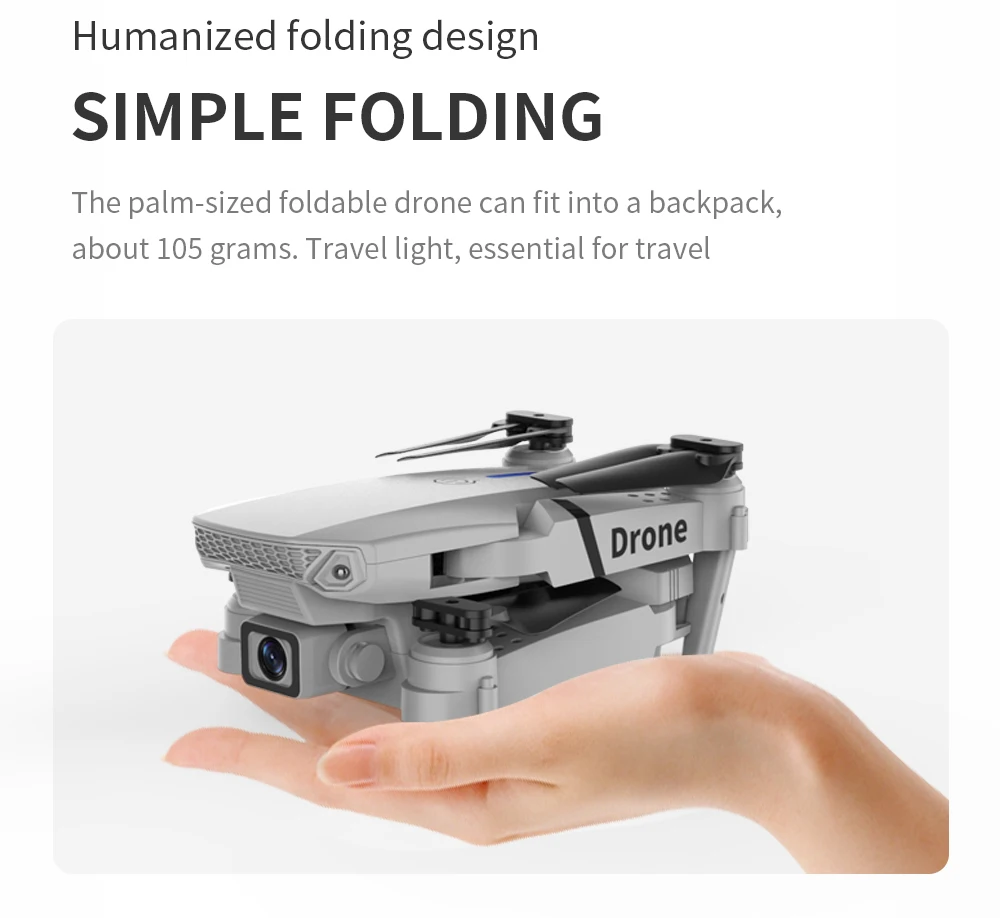 Flyxinsim Black Drone Camera E88 Max Pro 4K GPS - Foldable Mini Drone ...