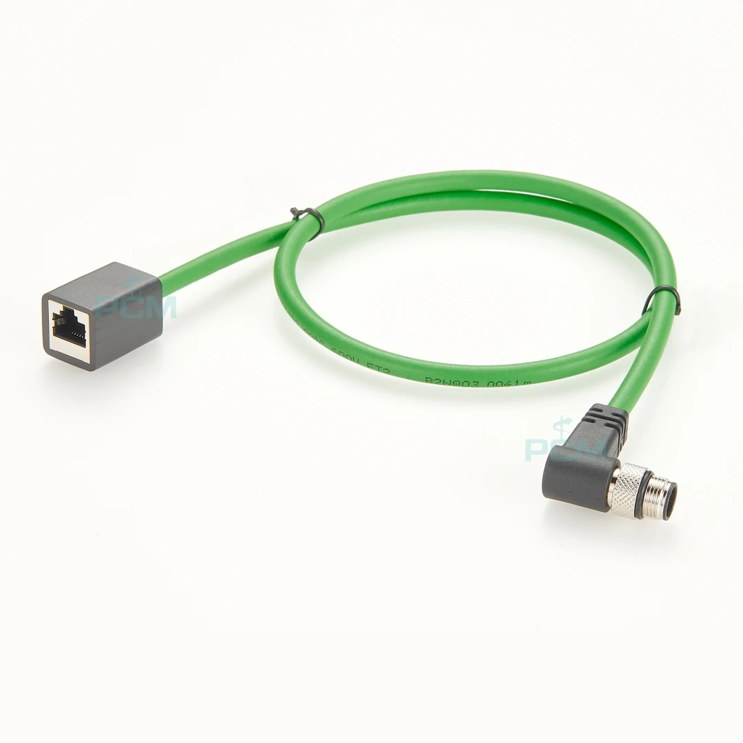 Profinet sensor cable M12 4 pin D Code male right angle connector to ...