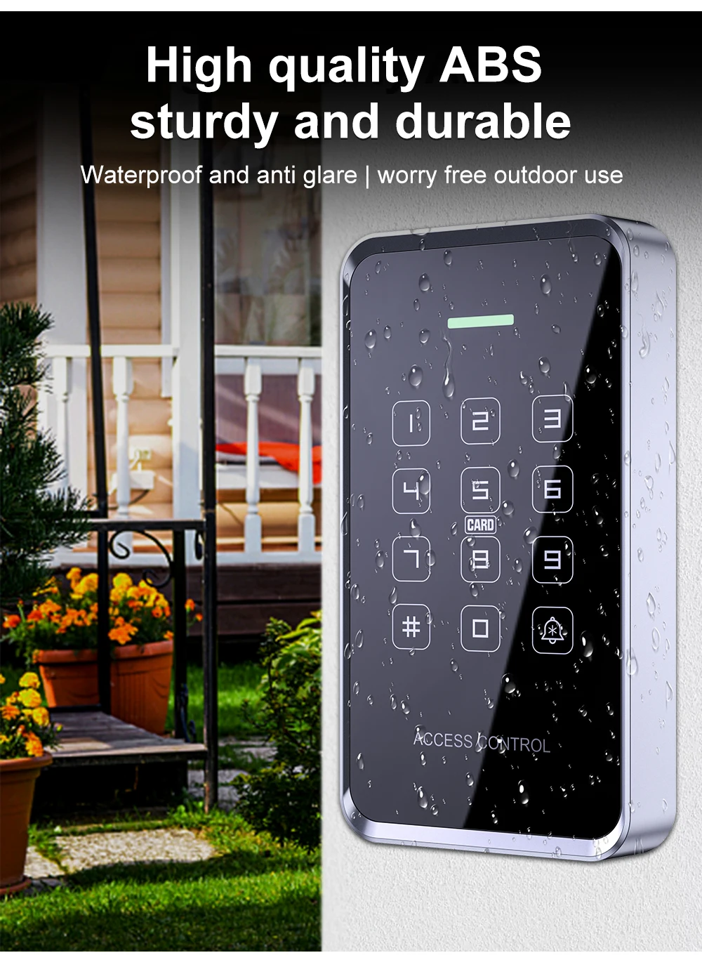 1000users Nfc Access Control Keypad Waterproof Backlight Touch Screen Dual Frequency Rfid ...