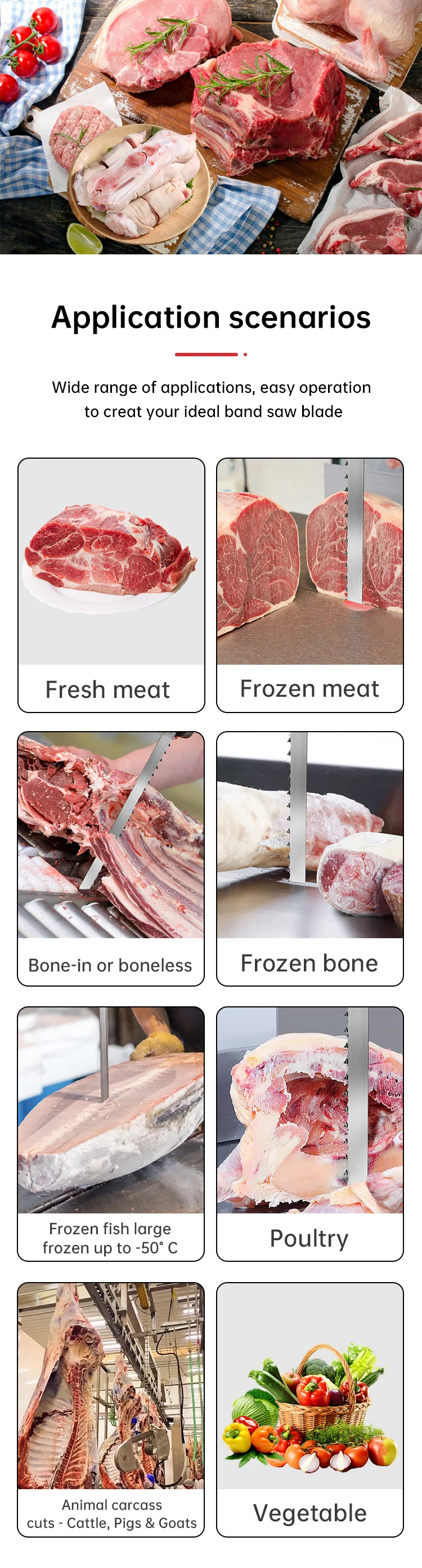 4tpi Meat And Bone Cutting Butcher Band Saw Blade For Machine Fast ...