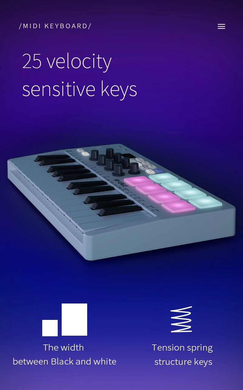 Mini Electric Organ - 25 Keys MIDI Keyboard Controller