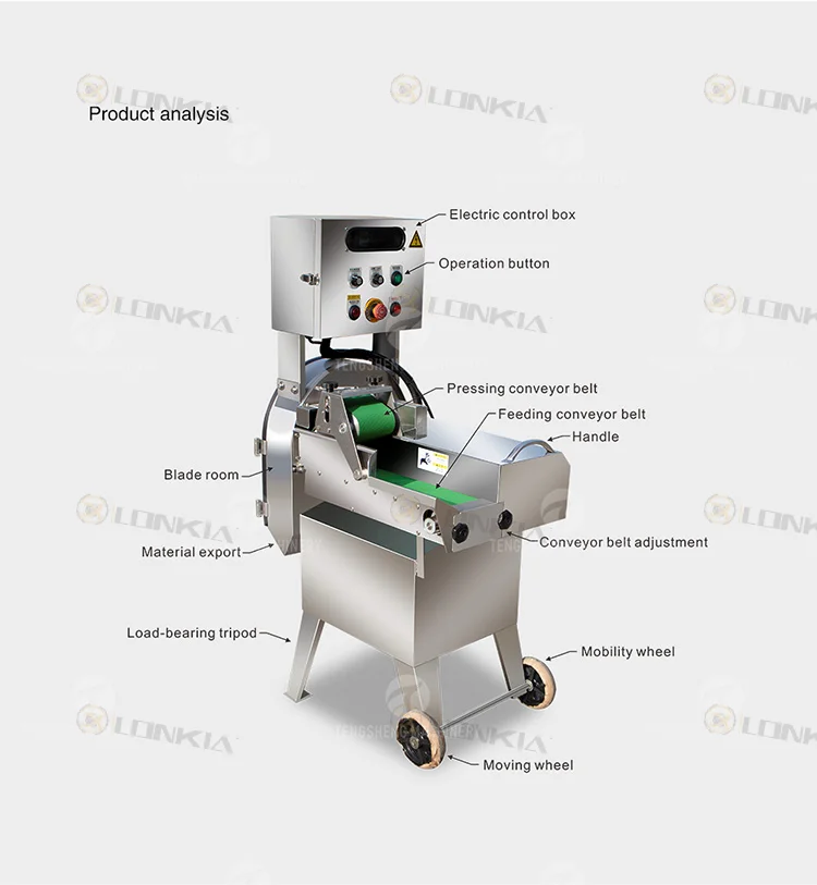 LONKIA Automatic Lettuce Shredding Machine - Durable & Efficient