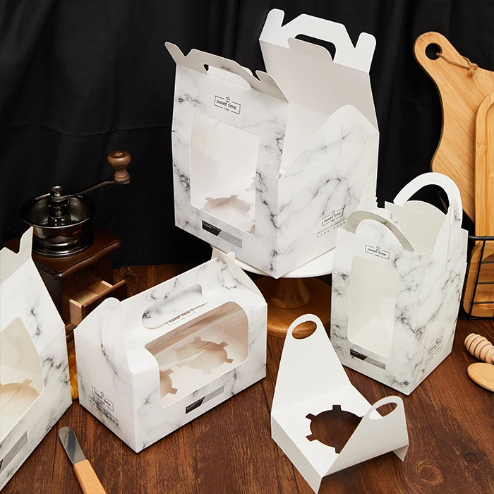 Wholesale Rectangular Design Window Cake Box White Paper Cupcake Box ...
