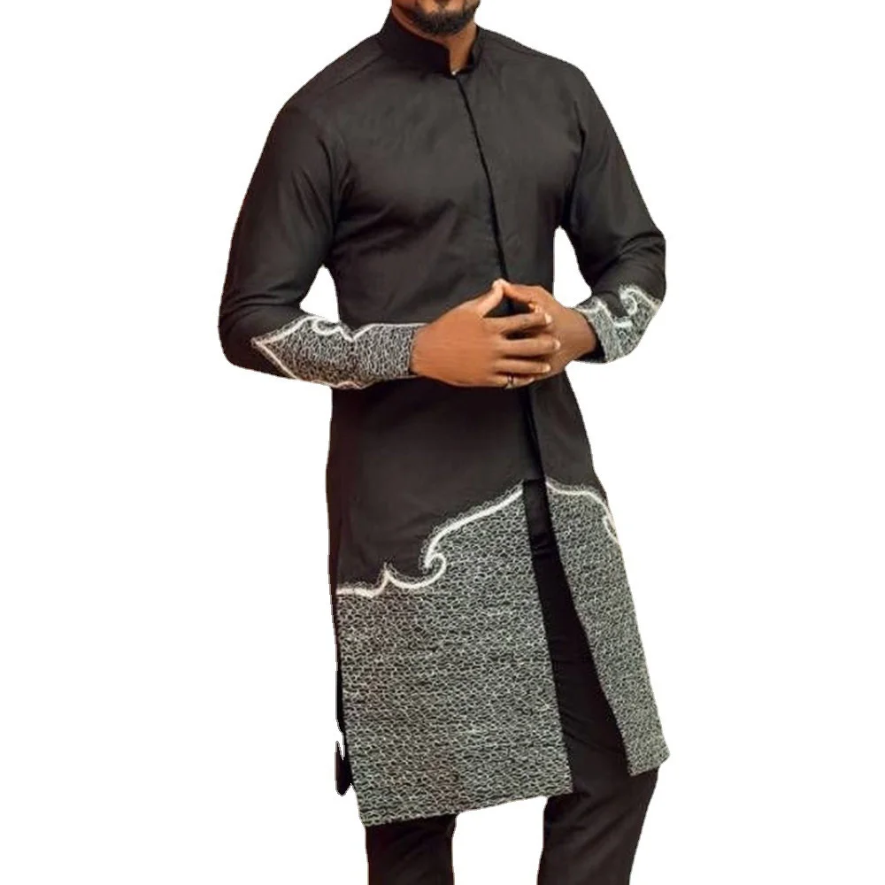 Muslim Fashion Men Dashiki Casual Print Turkish Islamic Tops Shirts ...