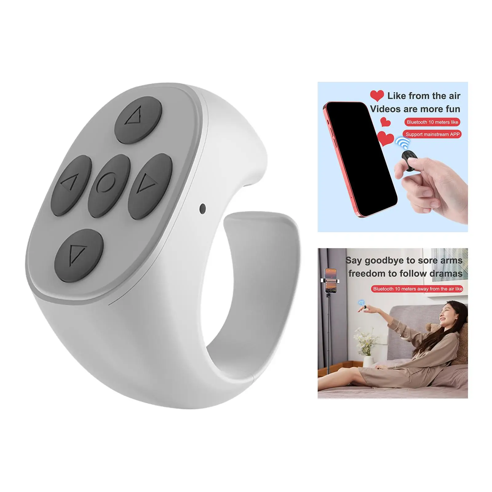 Ring Tiktok Remote Control - Wireless Scroll Ring Fingertip
