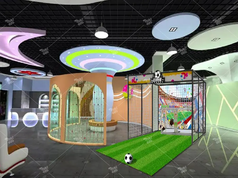 Pokiddo Indoor Playground - Robot Goalkeeper & Trampoline Games