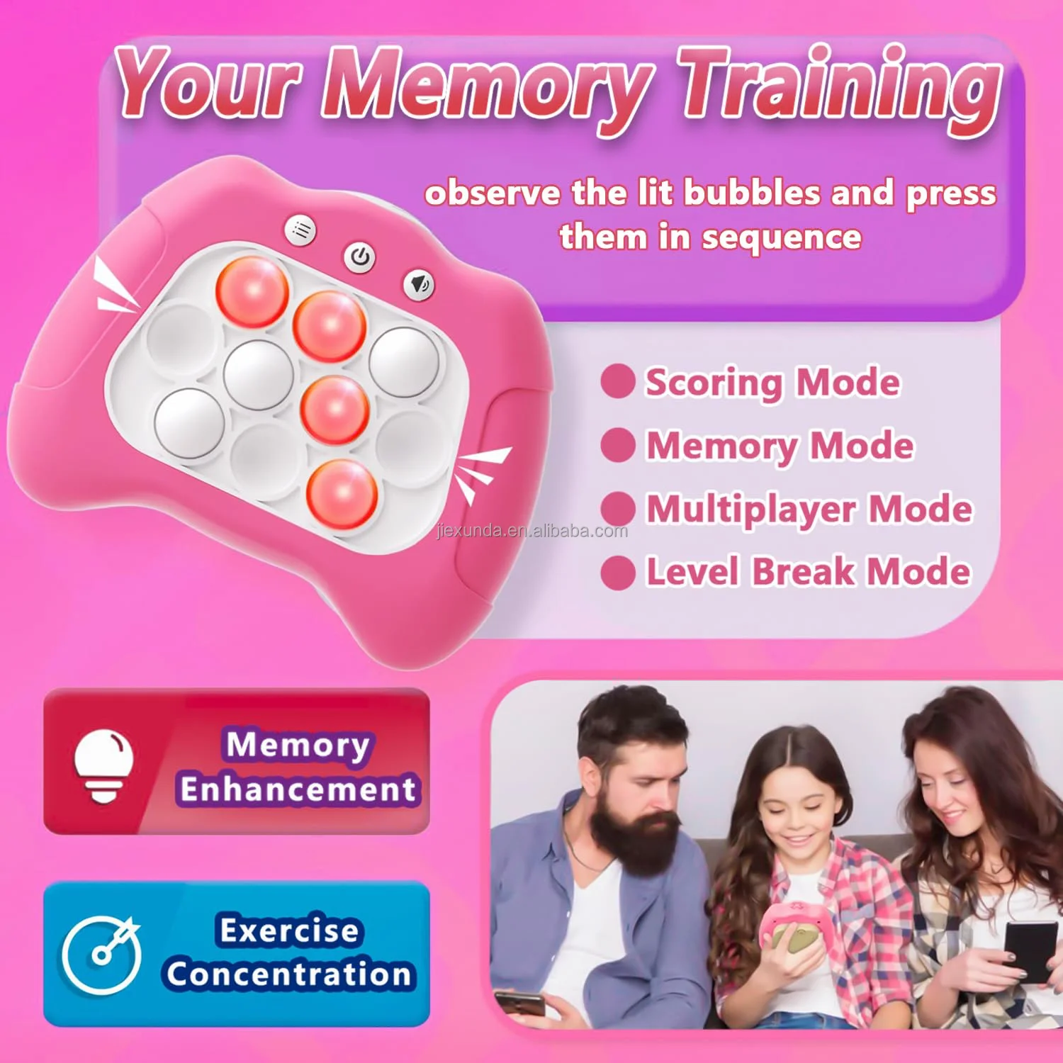 Squeeze Toys Pop Light Up Console Game Fast Push It Fidget Toy Electronic Quick Push Bubble Pop ...