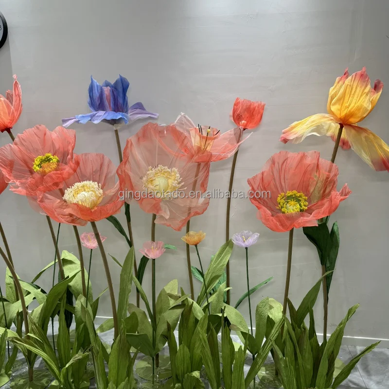 Customizable Organza Silk Paper Giant Flowers for Events