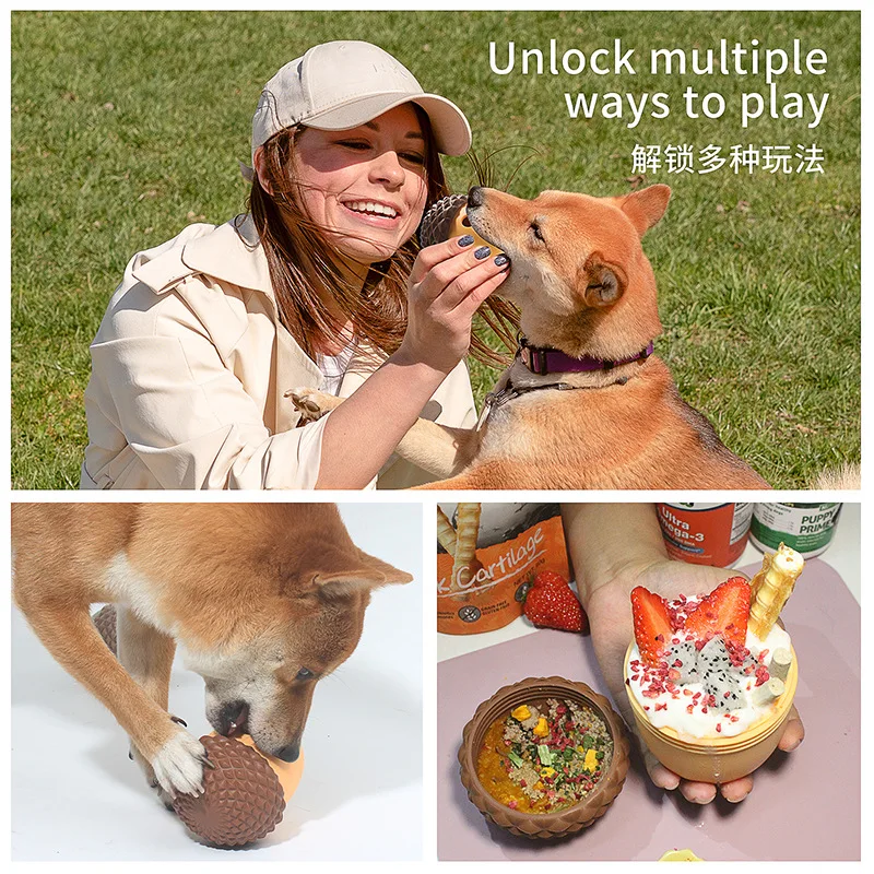Qbellpet New Design Nuts Shape Silicone Dog Leaky Food Puzzle Toy ...