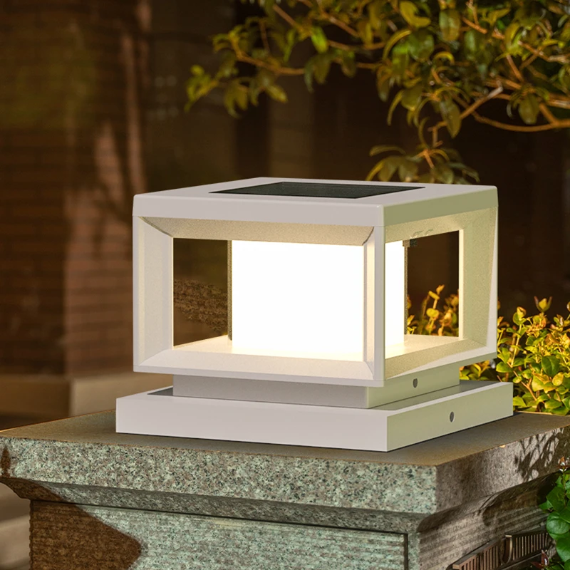 Outdoor Solar Garden Post Cap Fence Light Led Solar Power Column Cap ...