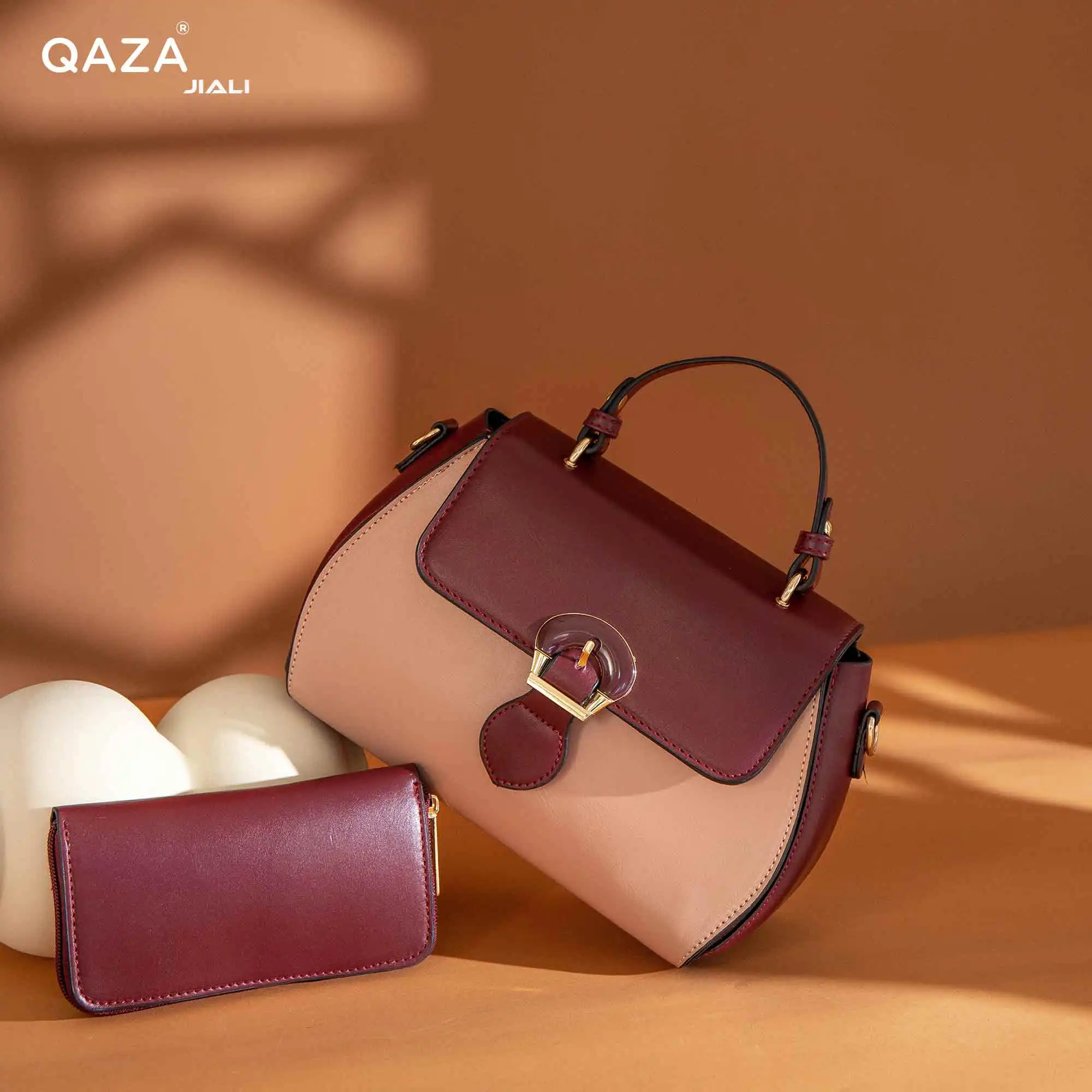 QAZA Jiali Casual Fashion New Simple PU Handbag Messenger Lightweight ...