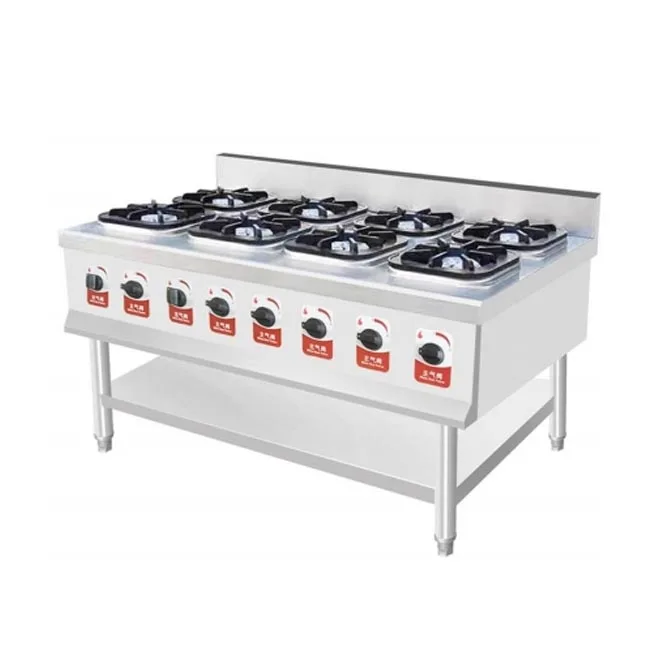 Stainless Steel Multi-Burner Gas Range - 4/6/8 Zone Commercial Cooktop ...
