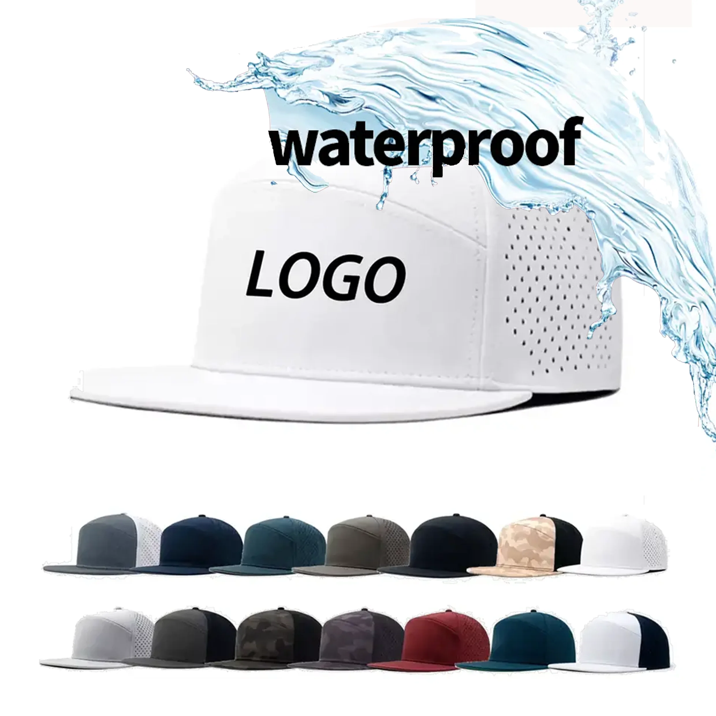 Oem Custom Waterproof 6 Panel Breathable Laser Perforated Hole Gorras ...