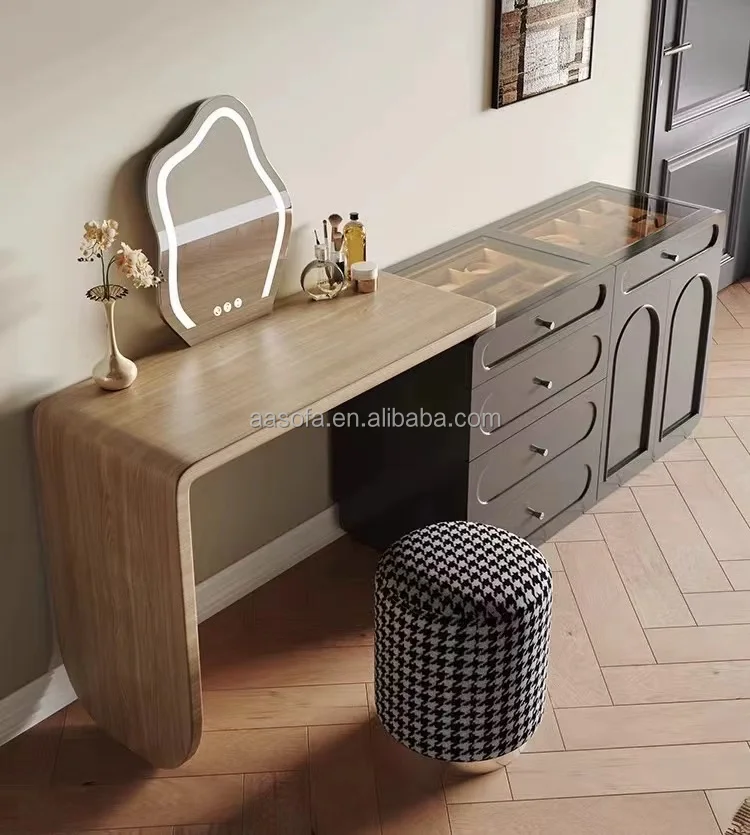 Unique Salon Narrow Dressing Table Walnut Wooden Tables For Bedroom ...