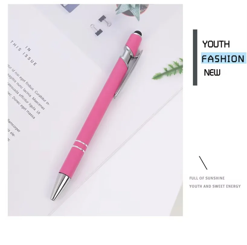 Custom 2-in-1 Stylus Retractable Ballpoint Pen for Touch Screens