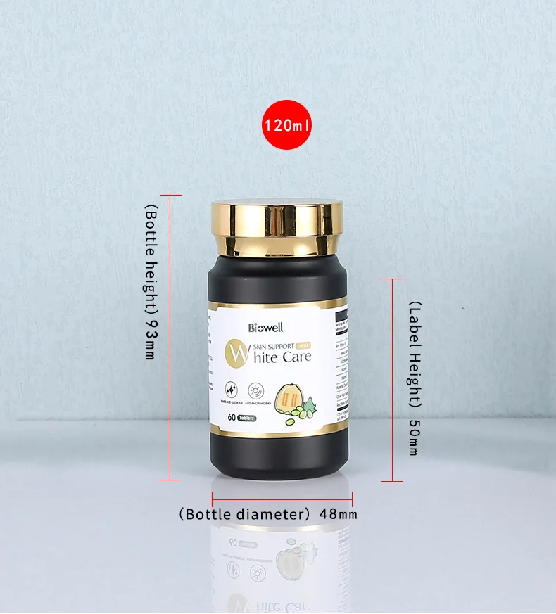 Custom Black Capsule Packaging Bottle Plastic Vials Empty Printed Text ...