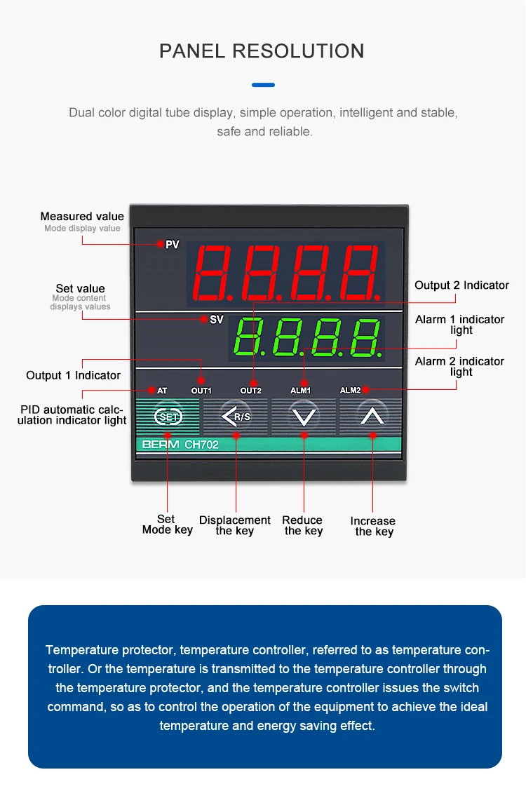 BERM CH702 Temperature Controller - Precision and Reliability