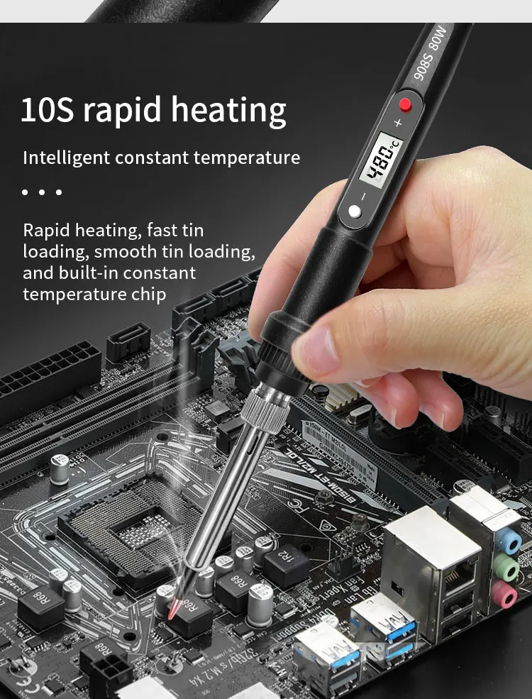 White 908S Intelligent Digital Display Soldering Iron US Standard 110V