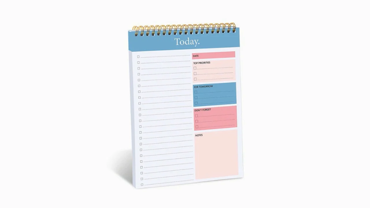 Custom Notepad Undated Daily Schedule Planner Memo Pad Tear Off Spiral ...