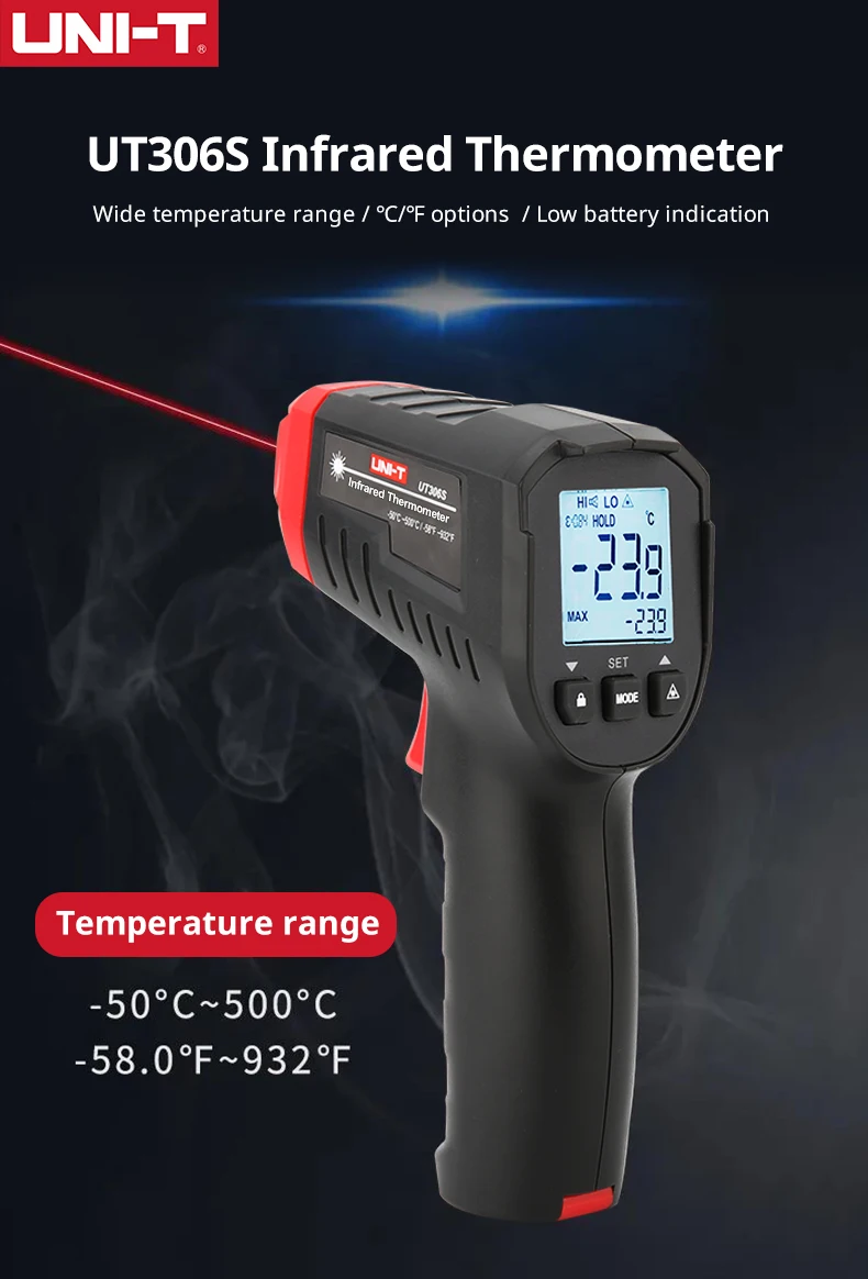UNI-T UT306S Digital Infrared Thermometer - Precision & Reliability