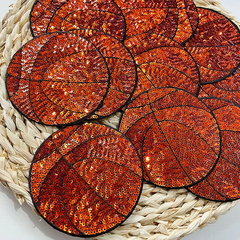 Sparkling Sequin Basketball Iron-on Patch For Diy & Custom Oem
