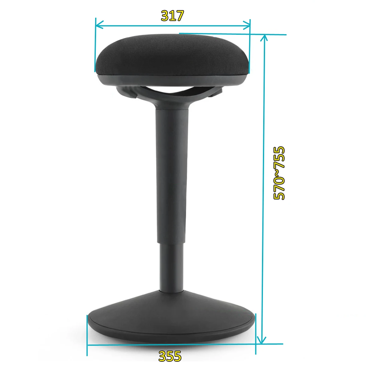 Sit Stand Stool Work Ergonomic Adjustable Office Chair Wobble Stool ...